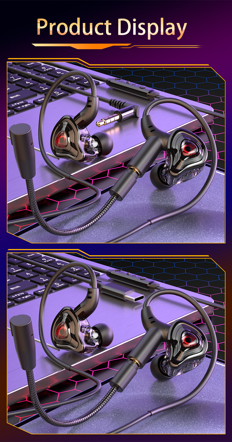 SPRISE G59 Bass Wired Earphone Gaming With Dual Mic Noise Cancel HiFi ...