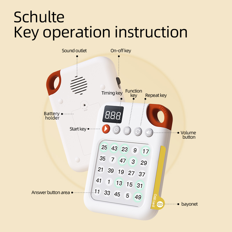 Handheld Game for Kids 6-12, Schulte Grid Focus Trainer, Attention ...