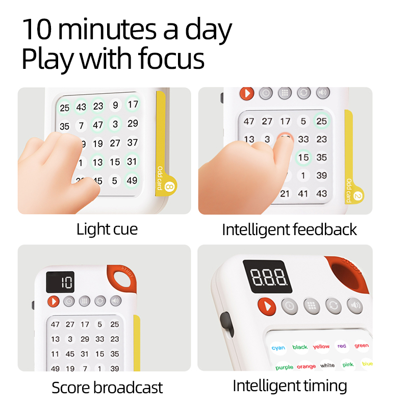 Handheld Game for Kids 6-12, Schulte Grid Focus Trainer, Attention ...