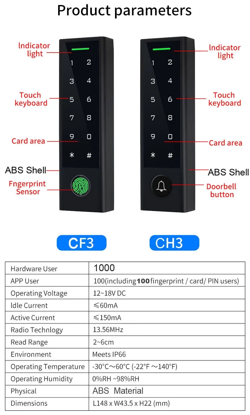 Fingerprint Access Control Keyboard or Doorbell Keypad TTLock App ...