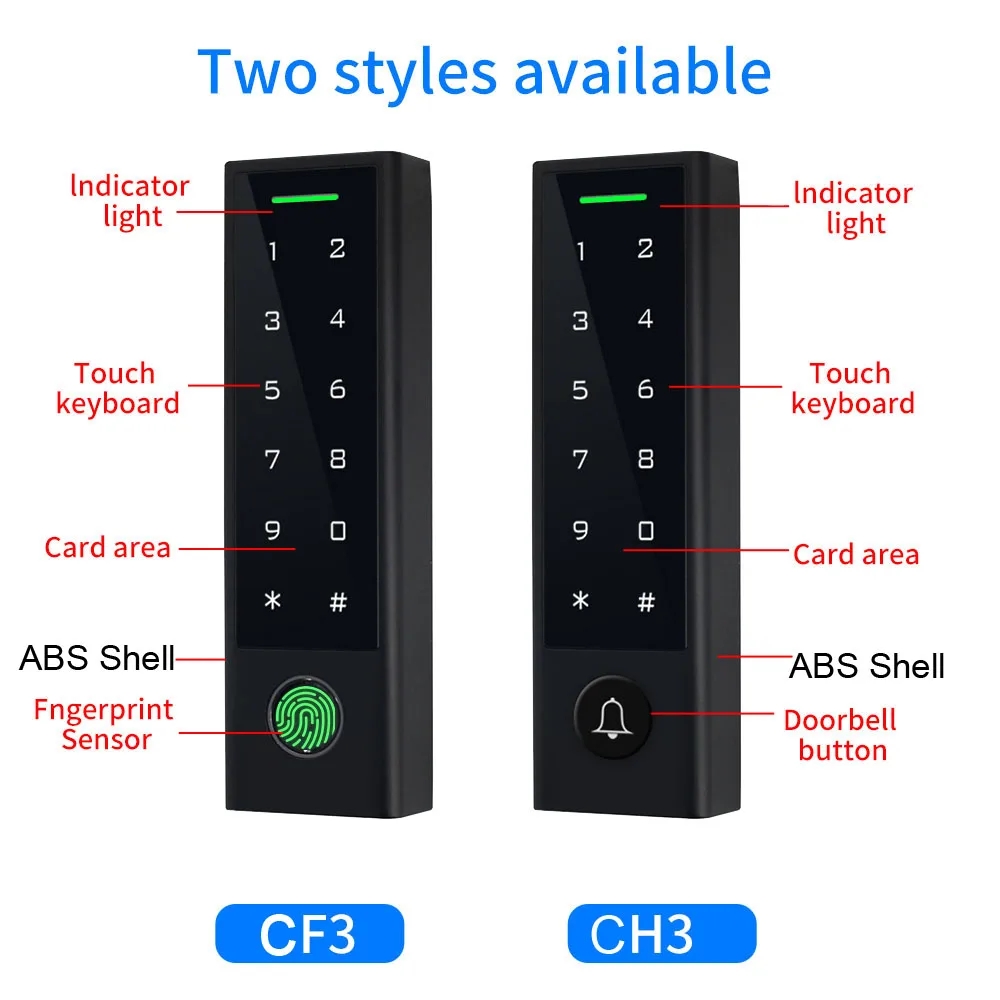 Fingerprint Access Control Keyboard or Doorbell Keypad TTLock App Bluetooth Opener RF IC Card ...