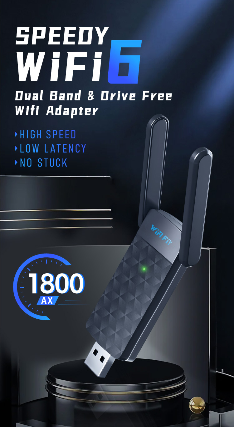 WIFI FIY 1800Mbps WiFi Netword Card USB3.0 WiFi Adapter 5Ghz 2.4Ghz ...