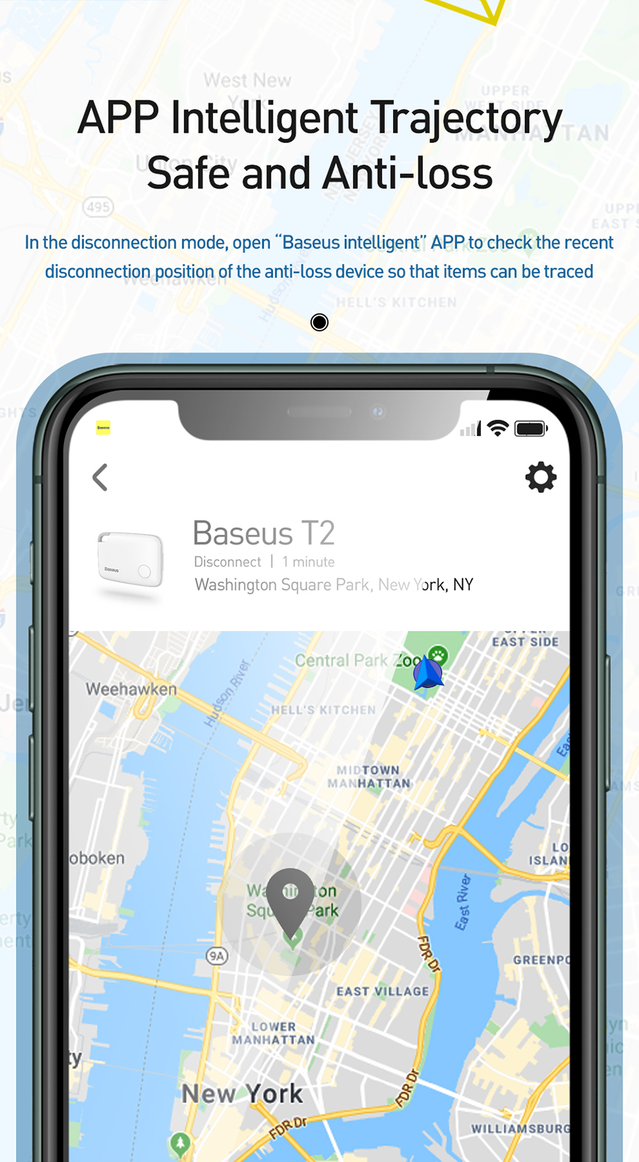 Baseus T2 Wireless Smart Tracker Mini Anti-Lost Track Device Animal Kid ...