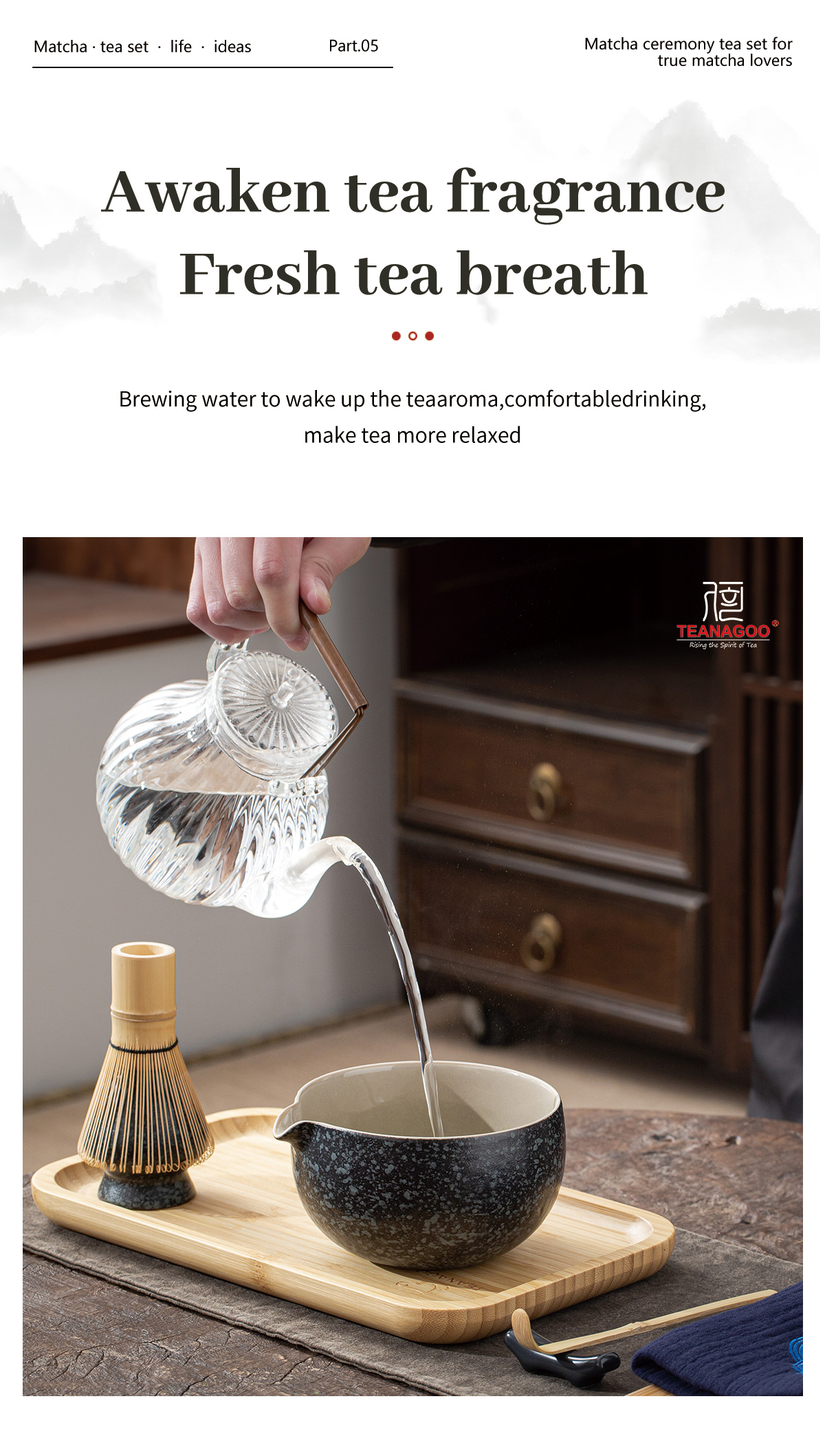 TEANAGOO Japanese Tea Set (7pcs) Matcha Whisk Set Matcha Bowl with ...