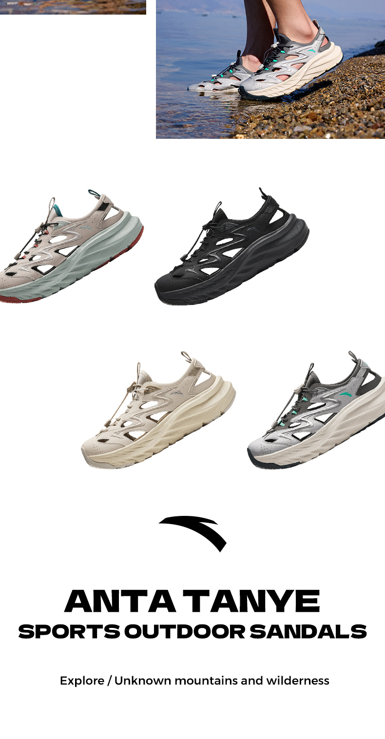 ANTA Men Beach Sandals A-Grip Pro Light Selipar Outdoor Sports Walking Kasut Sukan 912428502 ...