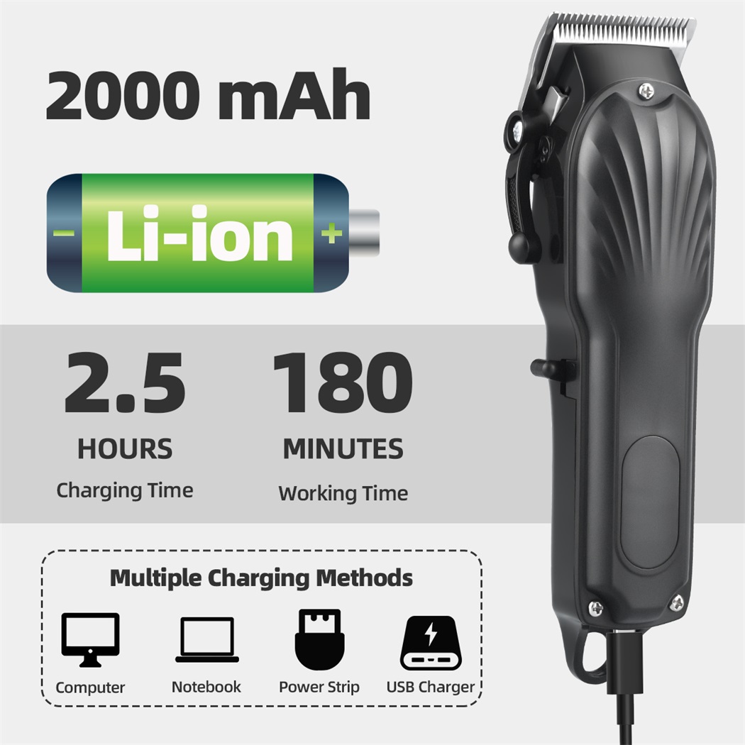 Ckeyin Hair Clipper Multifunctional Men Hair Trimmer Powerful Battery ...