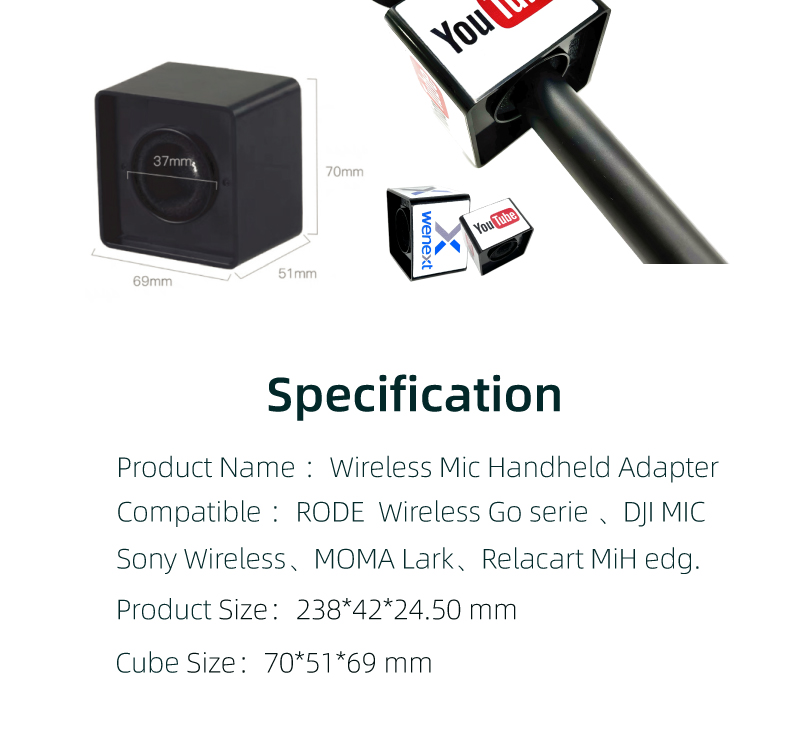 Microphone handheld adapter Mic Handle Adopter Interview go mic adapter ...
