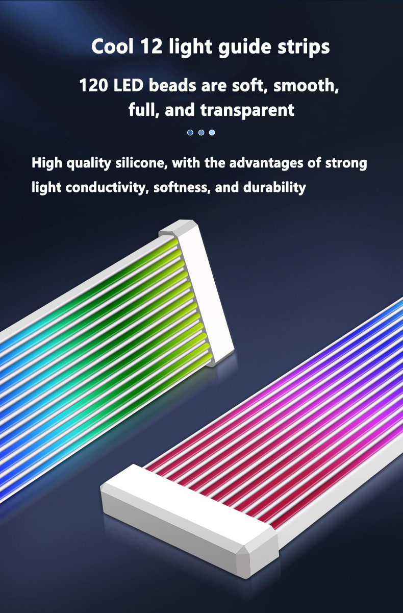 ICE Whale SL-24 ARGB Neon Line 24PIN Motherboard 8PIN Graphics Card Luminous Power Supply Line ...