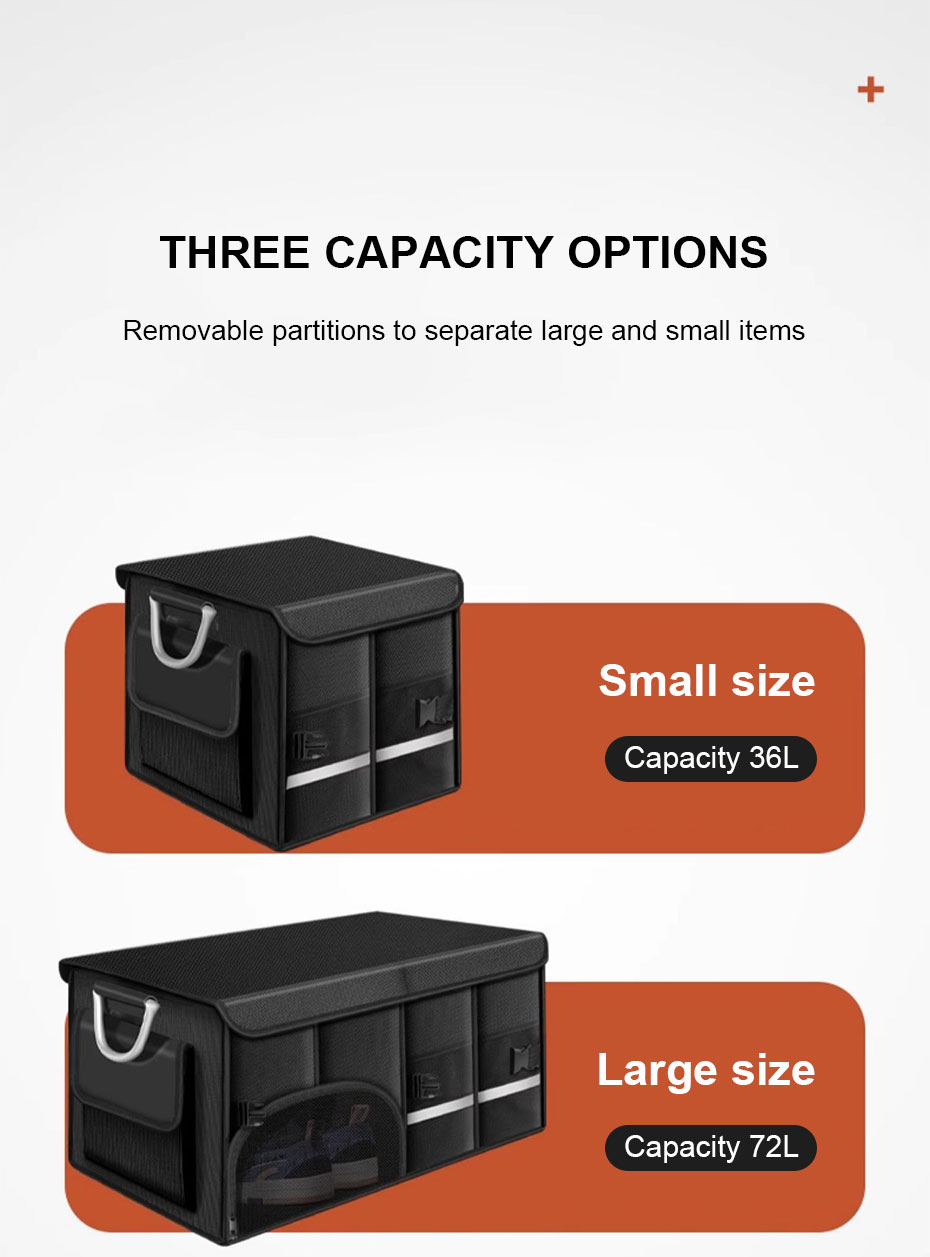 SEAMETAL Car Storage Box Multipurpose Car Trunk Organizer Large ...