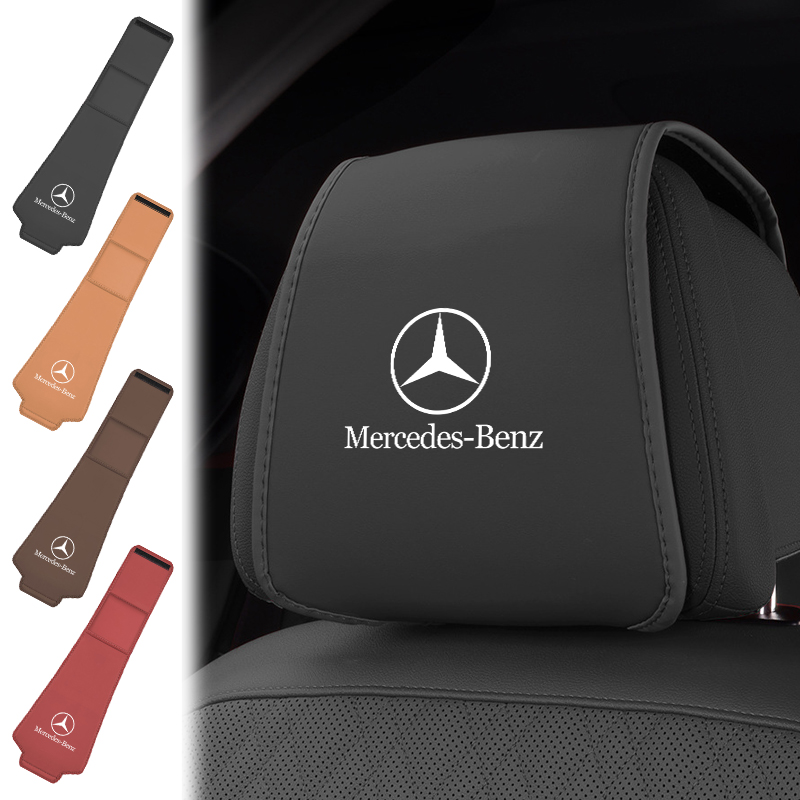 1/2pcs Car Seat Headrest Dust-proof Pad PU Learther Car Seat Pillowcase ...