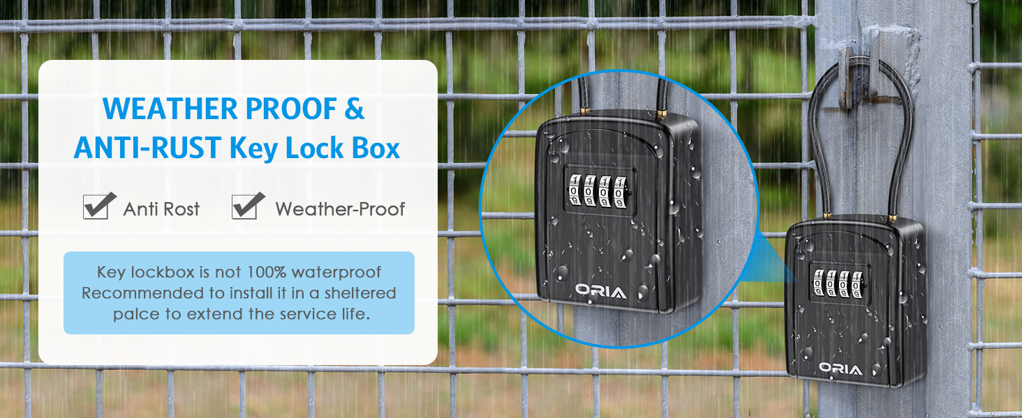 ORIA 4-Digit Combination Lock Box Wall Mounted Key Safe Box with ...