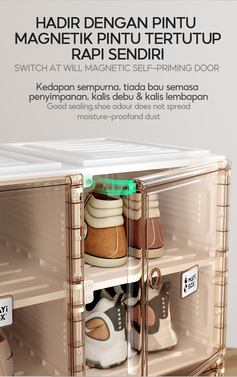 ANTBOX Shoe Box Display Cabinet 8-40 Pairs Installation Free Sturdy ...