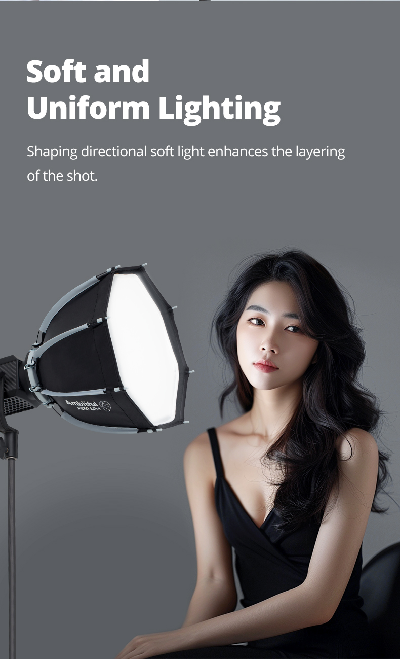 Ambitful PS20 Mini/30 Mini One-Second Quick Release Parabolic Softbox Mini Bowens Mount For ...