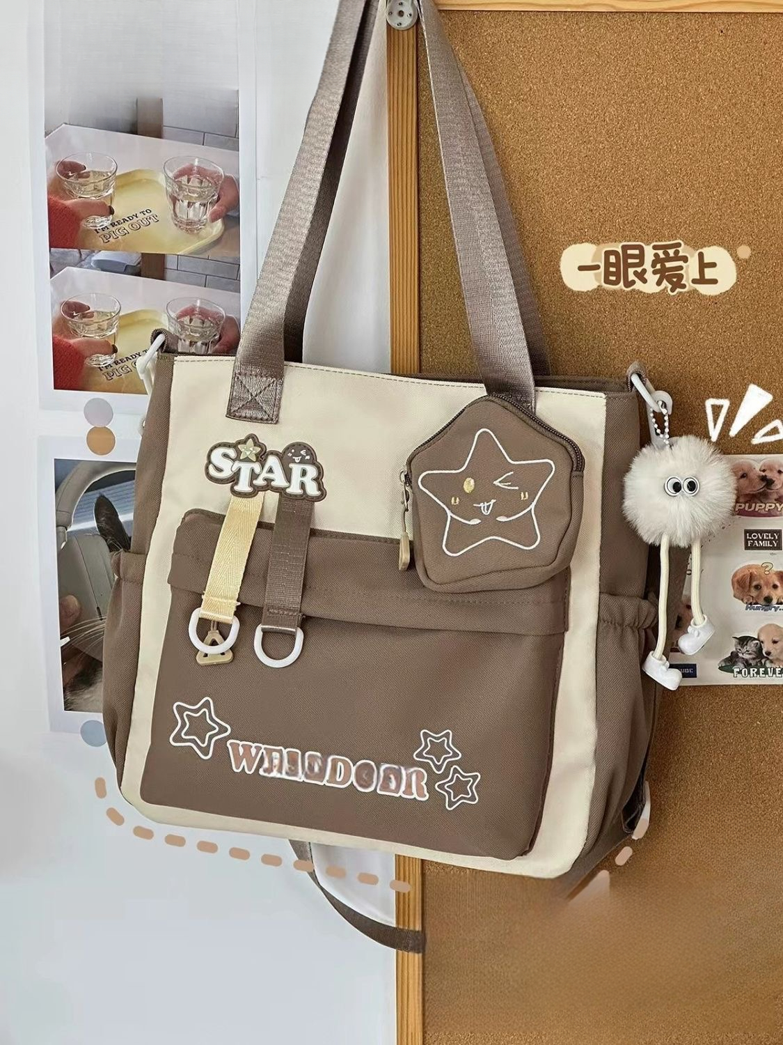 Cute Tote Bag student Large-Capacity Casual canvas bag woman messenger ...