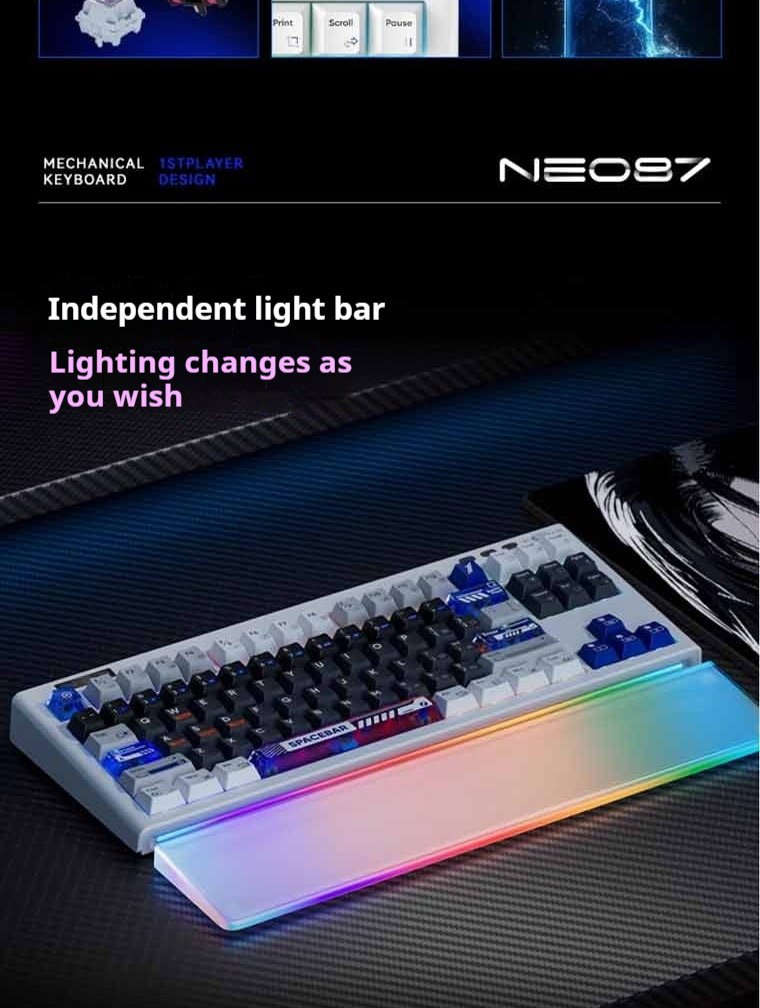 1stplayer NEO87 three mode customized wireless mechanical keyboard ...