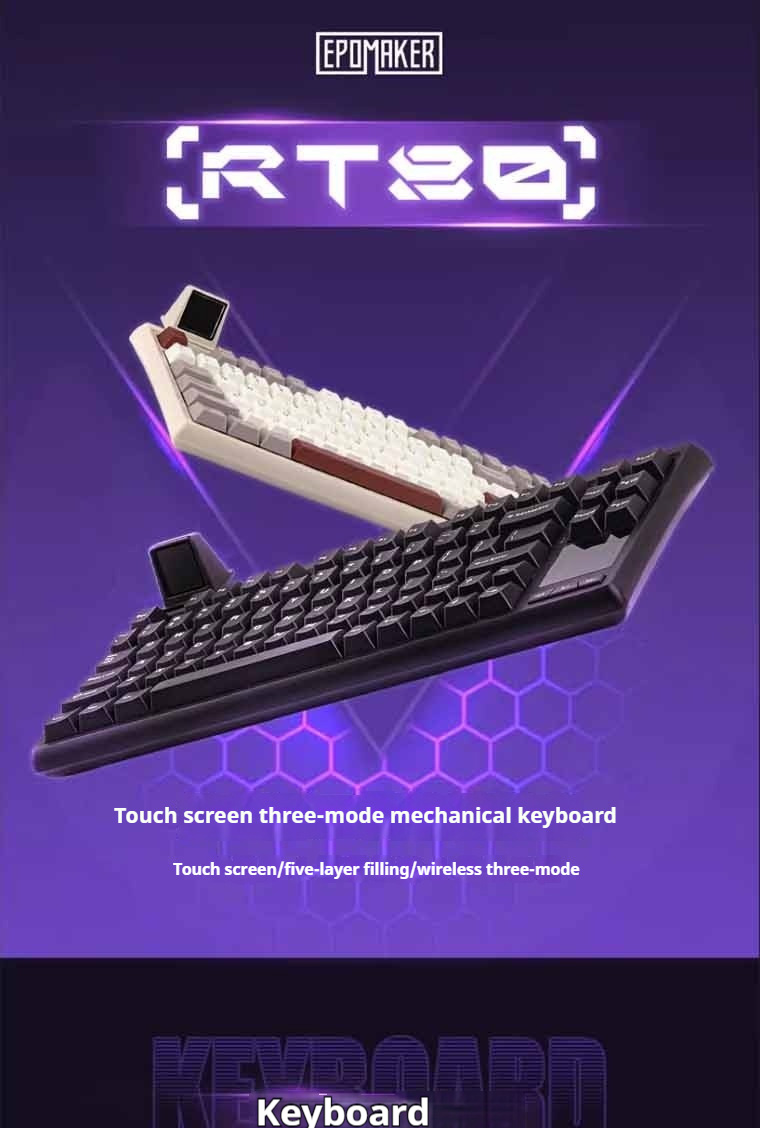 EPOMAKER RT80 three mode customized mechanical keyboard, touch screen ...