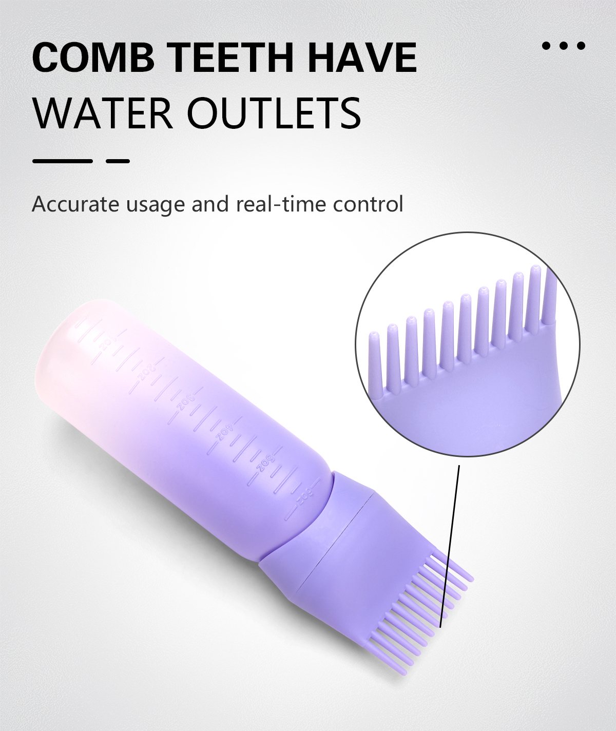 5 Styles Gradient with Tooth with Scale Hair Dyeing Bottles Combing ...