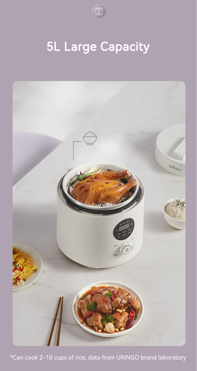 URINGO Mini Electric Pressure Rice Cooker Multi-Function Touch Control ...