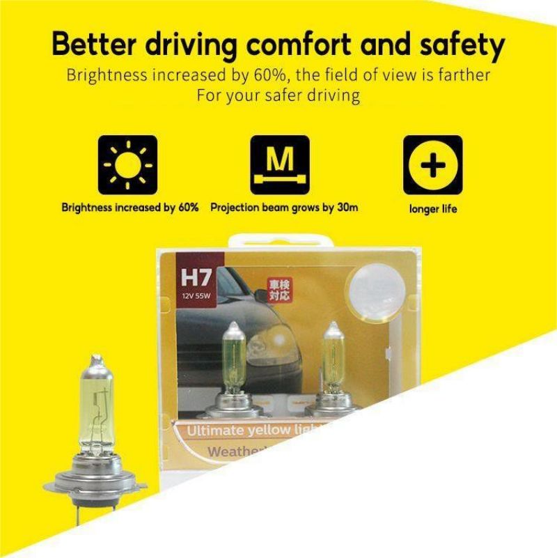 Philips Weather Vision H1 H3 H4 H7 HB4 2900K Brightening+60% Yellow ...