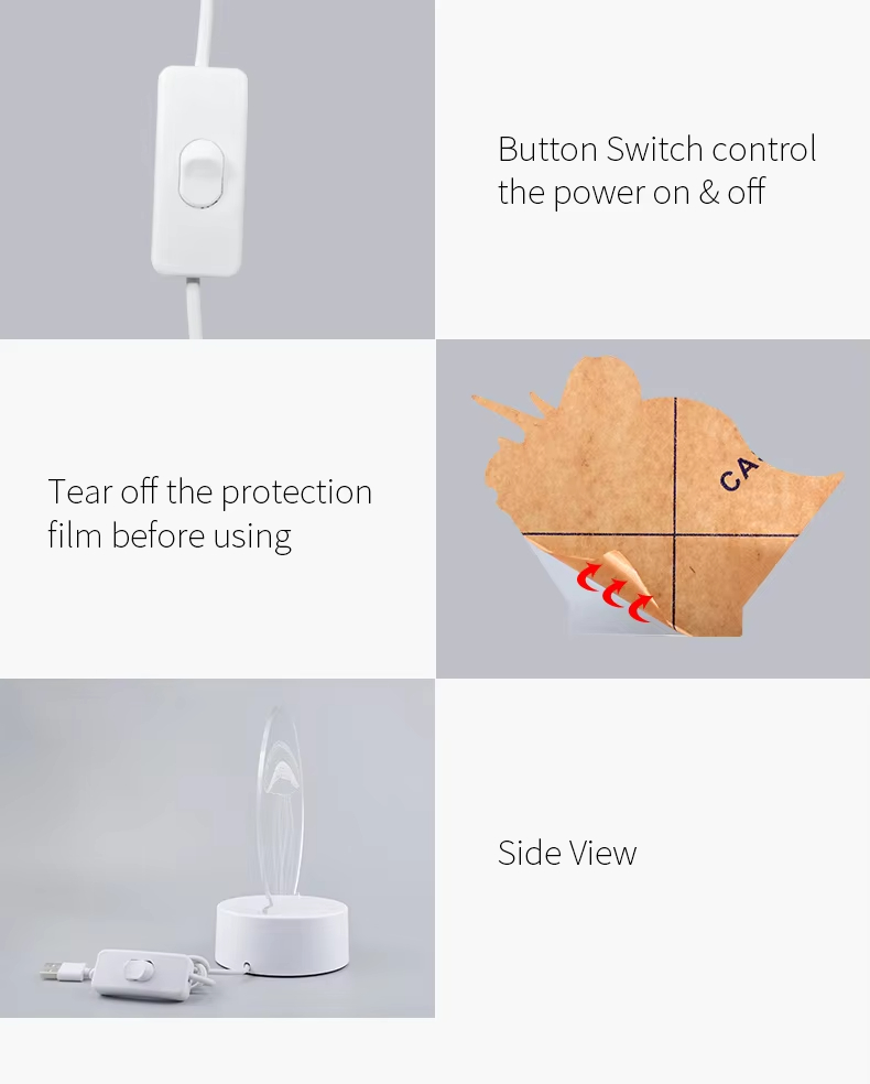 Creative Gift 3d Luminous Diy Led Blank Acrylic Rewritable Transparent ...