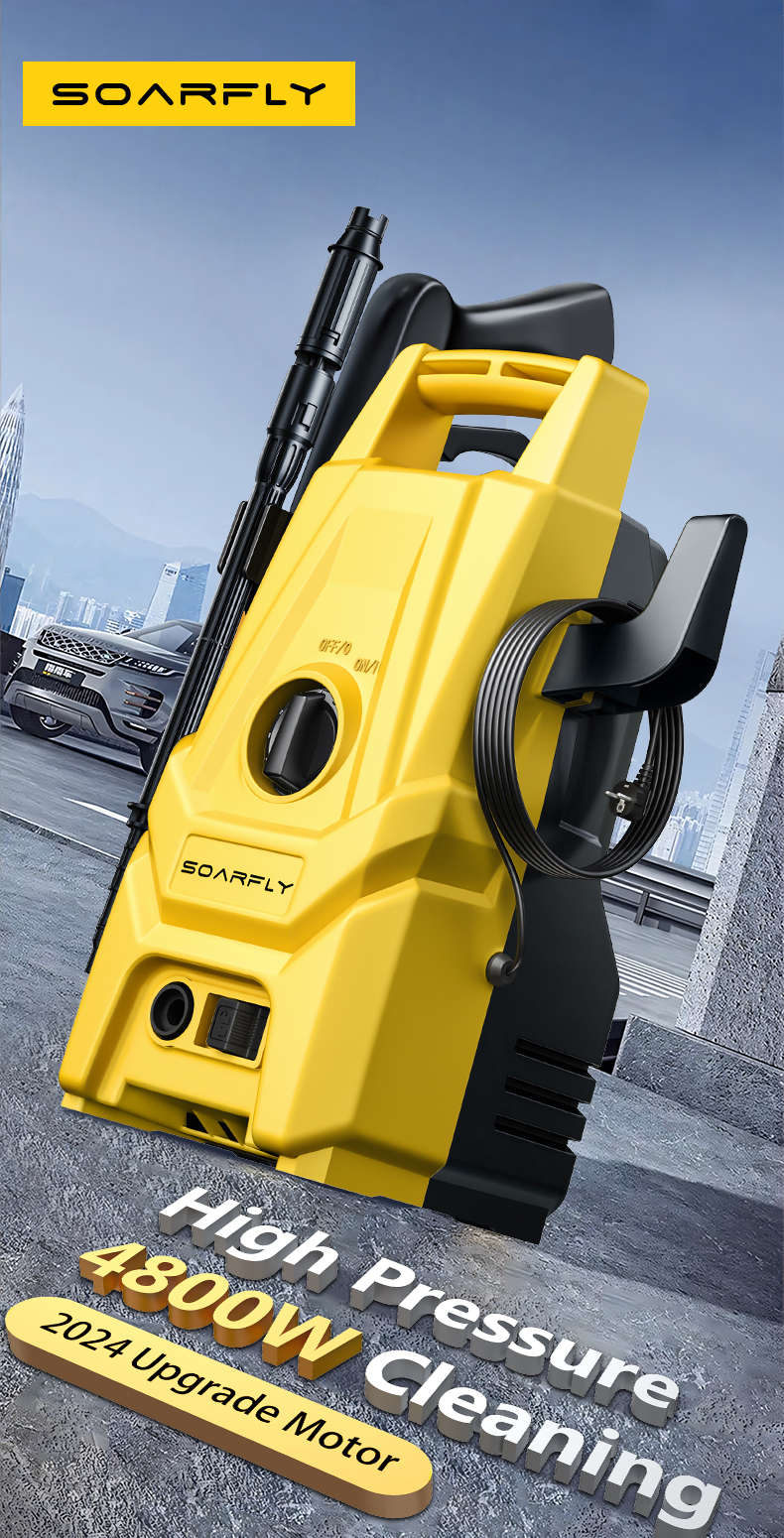 SOARFLY 4800W water jet High Pressure washer Electric Car Wash pump portable automatic car ...