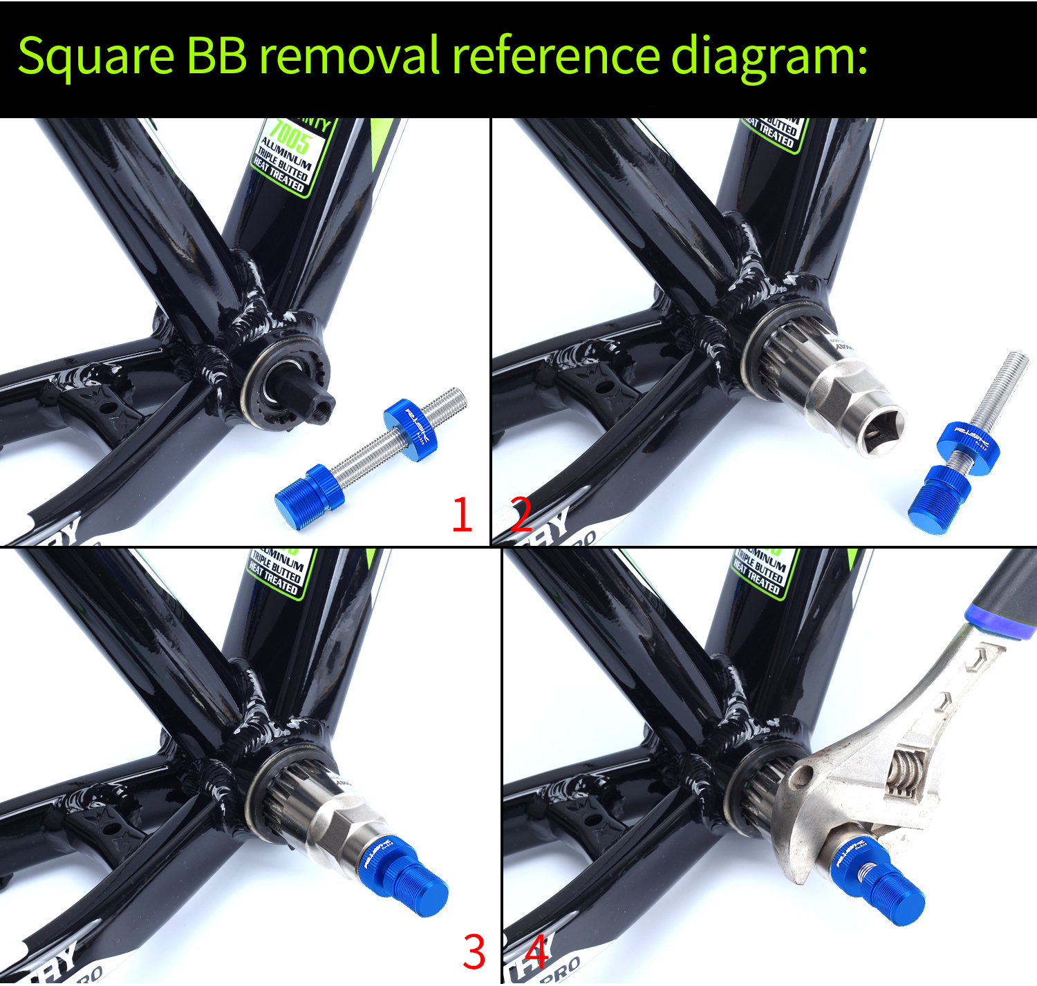 RISK Bicycle Bottom Bracket Removal Tool for Square Hole&Spline Axis BB ...