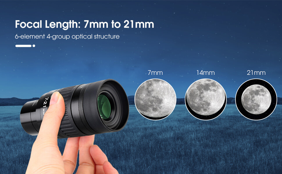 SVBONY Fully Multi-Coated Zoom Telescope Eyepiece (7-21mm) SV135 ...