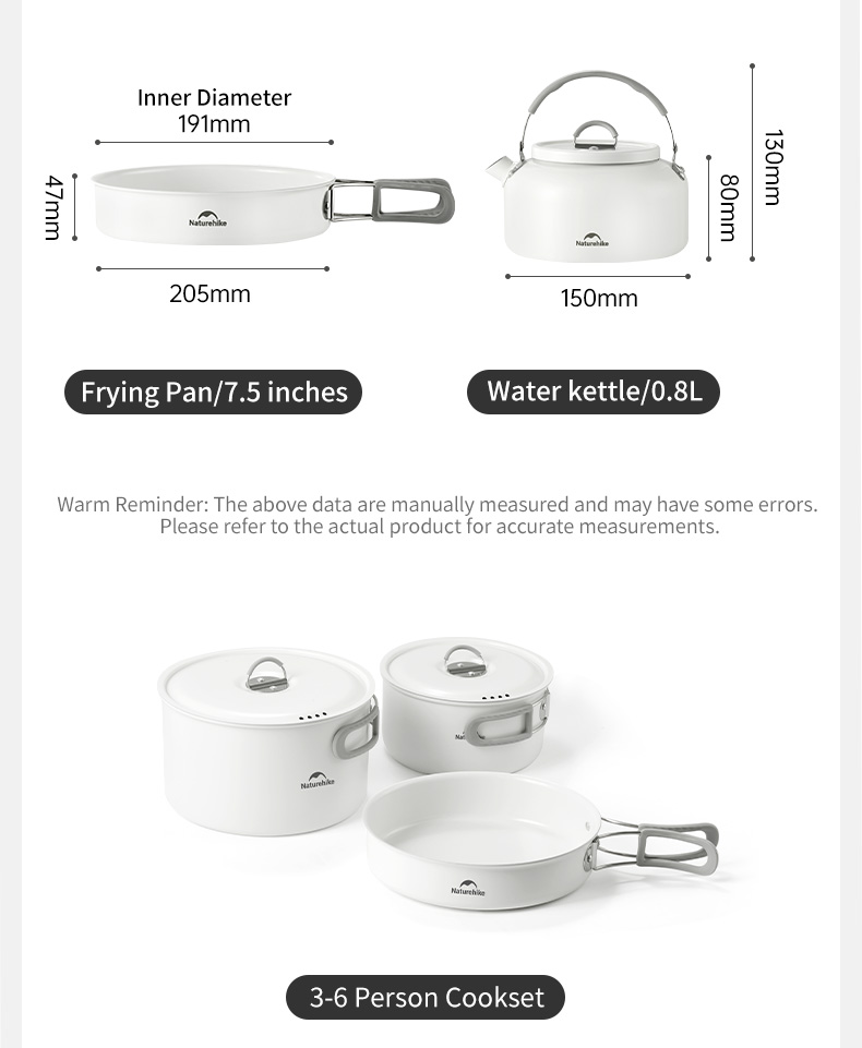 Naturehike Outdoor camping utensils ceramic Aluminium Alloy Non-stick ...