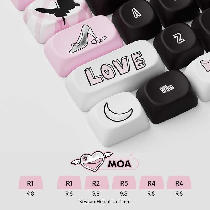 AKKO 140-Key Dark Angel themed Keycaps MOG Height Detachable Non-slip ...