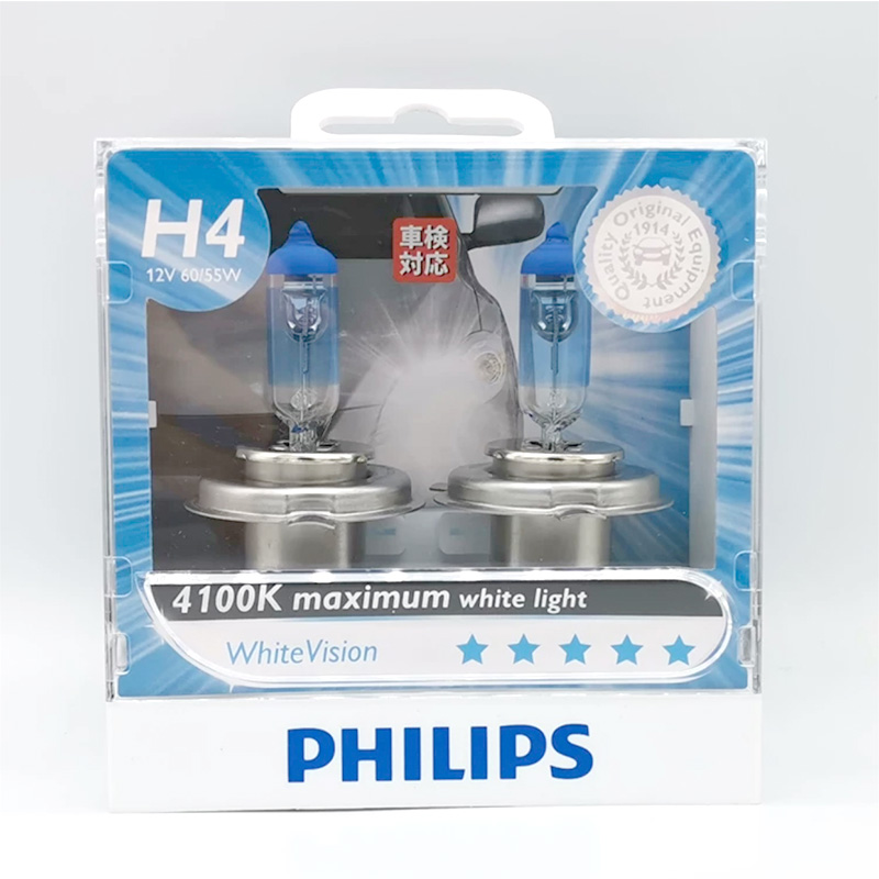 Philips White Vision H1 H3 H4 H7 H11 HB3 HB4 12V 4100K 4300K Warm White ...
