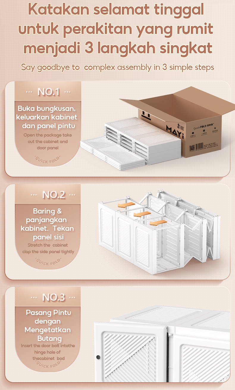 ANTBOX Almari Baju Putih 衣橱 Wardrobe White 6-15 Cubes 1-3 Hangers ...