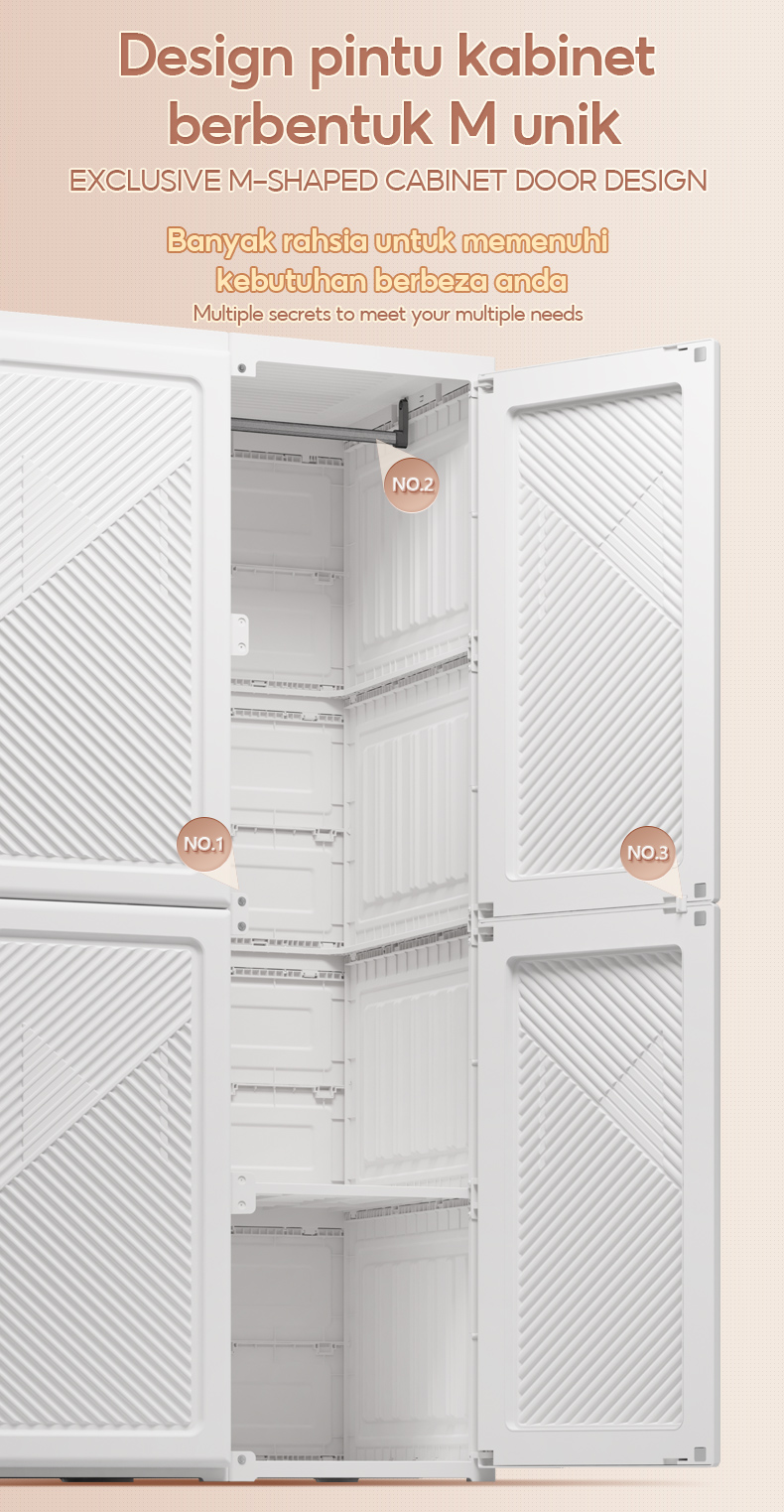 ANTBOX Almari Baju Putih 衣橱 Wardrobe White 6-15 Cubes 1-3 Hangers ...