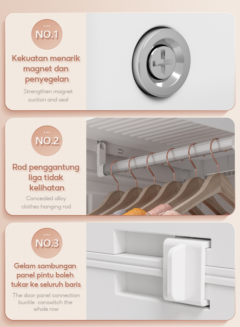 ANTBOX Almari Baju Putih 衣橱 Wardrobe White 6-15 Cubes 1-3 Hangers ...