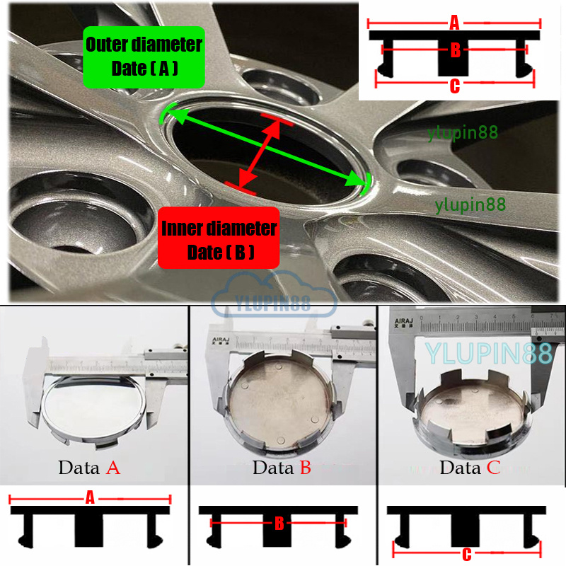 4pcs Car Wheel Center Hub Caps Cover 60mm 64mm 75mm Auto Wheel Rim ...