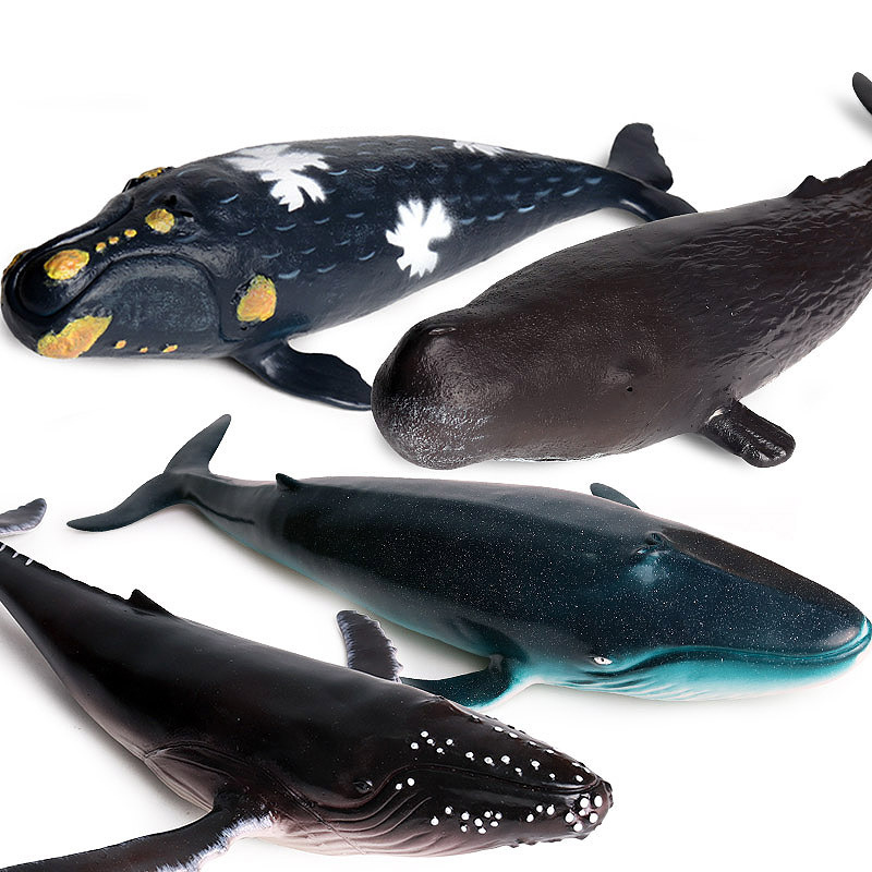 Simulated marine animal model soft rubber large size killer whale blue ...