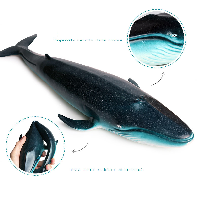 Simulated marine animal model soft rubber large size killer whale blue ...