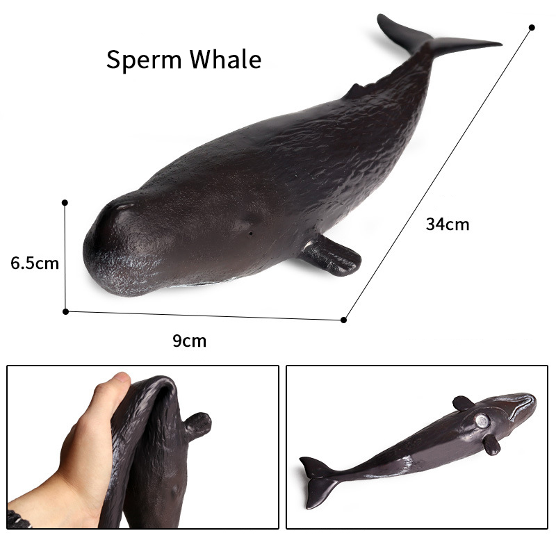 Simulated marine animal model soft rubber large size killer whale blue ...