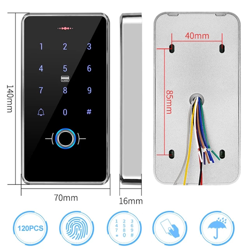 Outdoor IP68 Waterproof Fingerprint Access Control Keypad RFID Keyboard Touch Panel Electronic ...