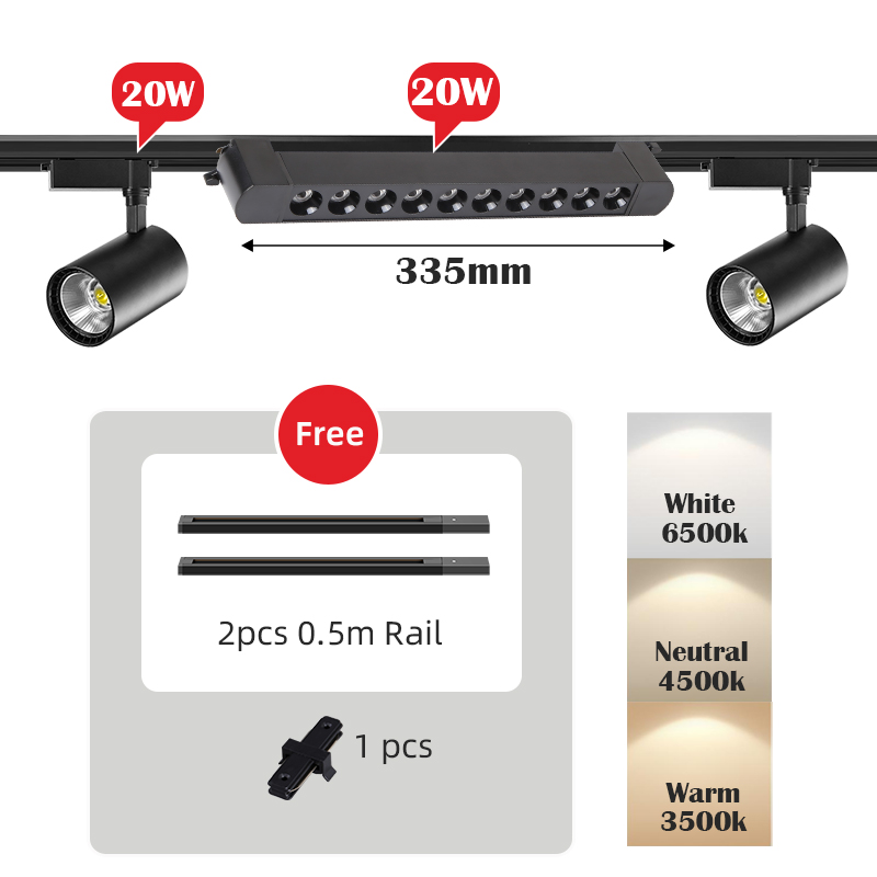 Linear Track Light Set 10/20/30/40W Led Spotlight Floodlight For Home ...