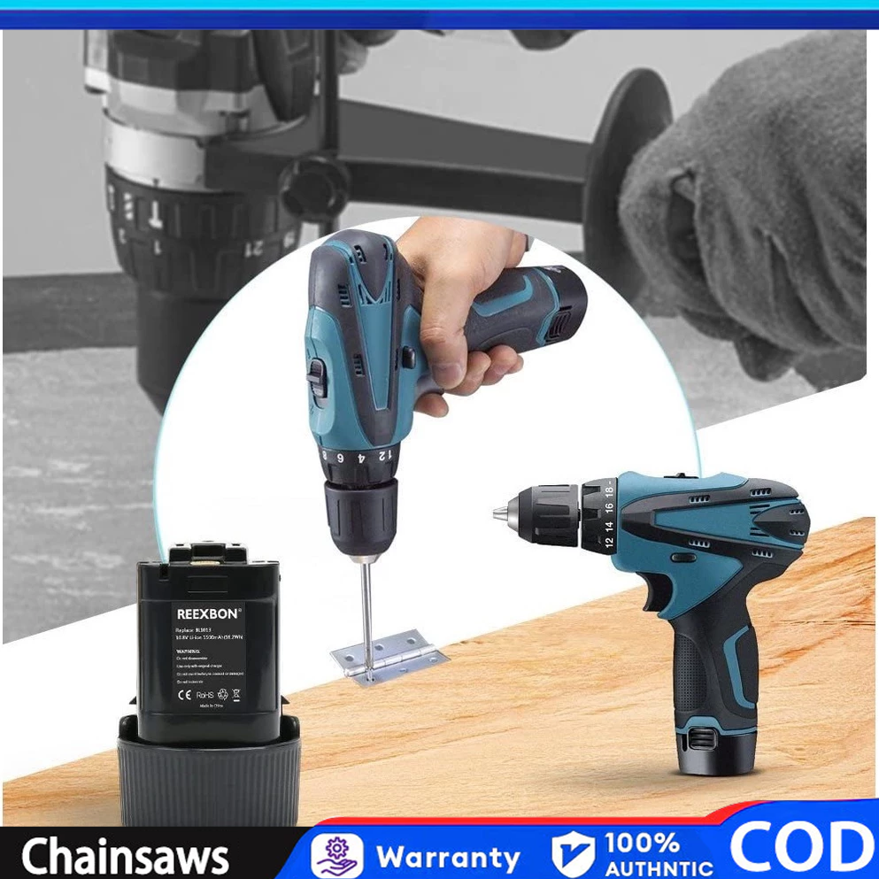 Cordless Drill 12V 108PCS 18-25N.m Driver Lithium Battery Rechargeable ...