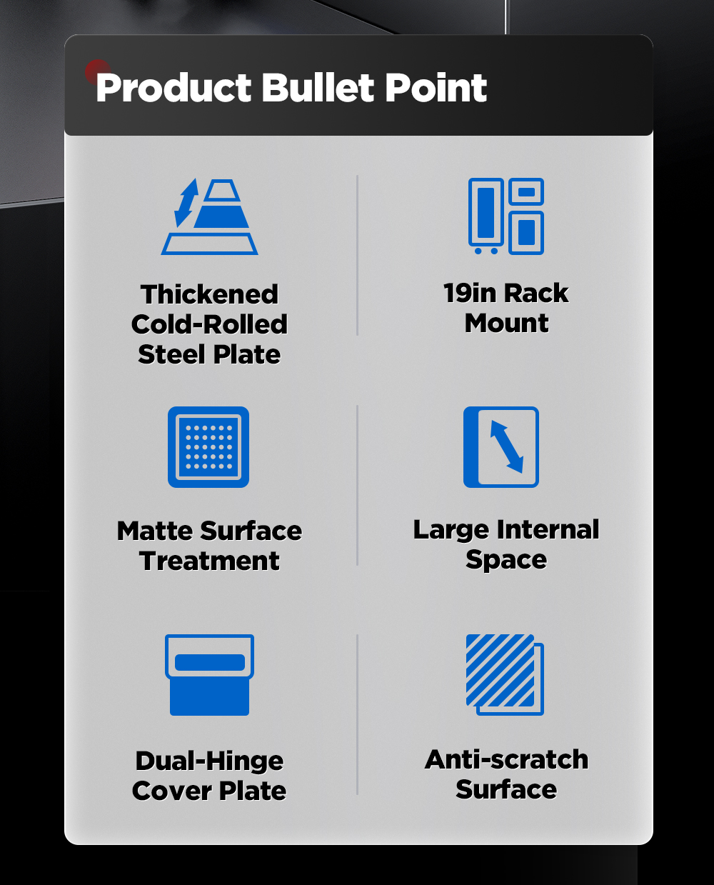 AMPCOM 1U Rack Mount Cable Management 19 inch, 12/24 Slot Metal Finger ...