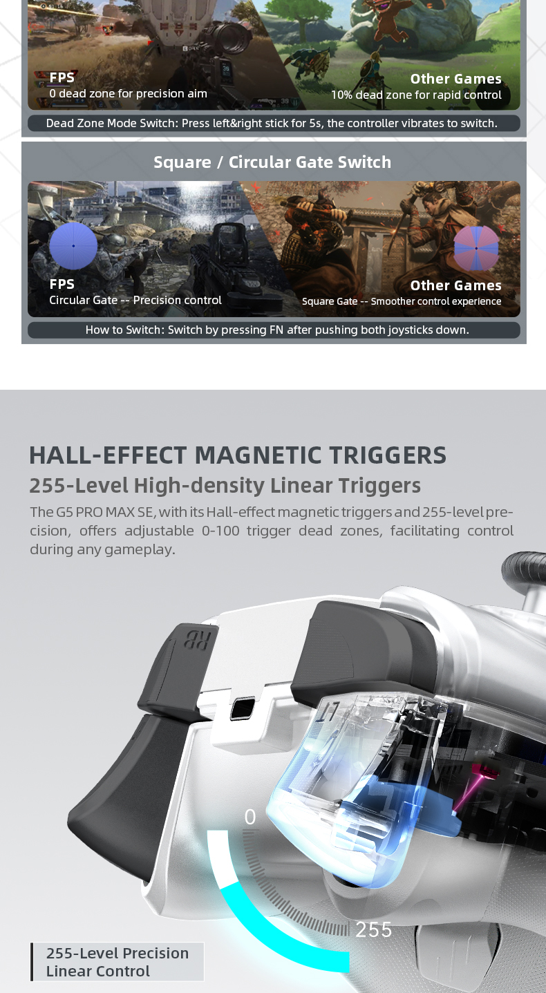 Machenike G5 Pro Series Wireless Gamepad Controller, Hall Linear ...