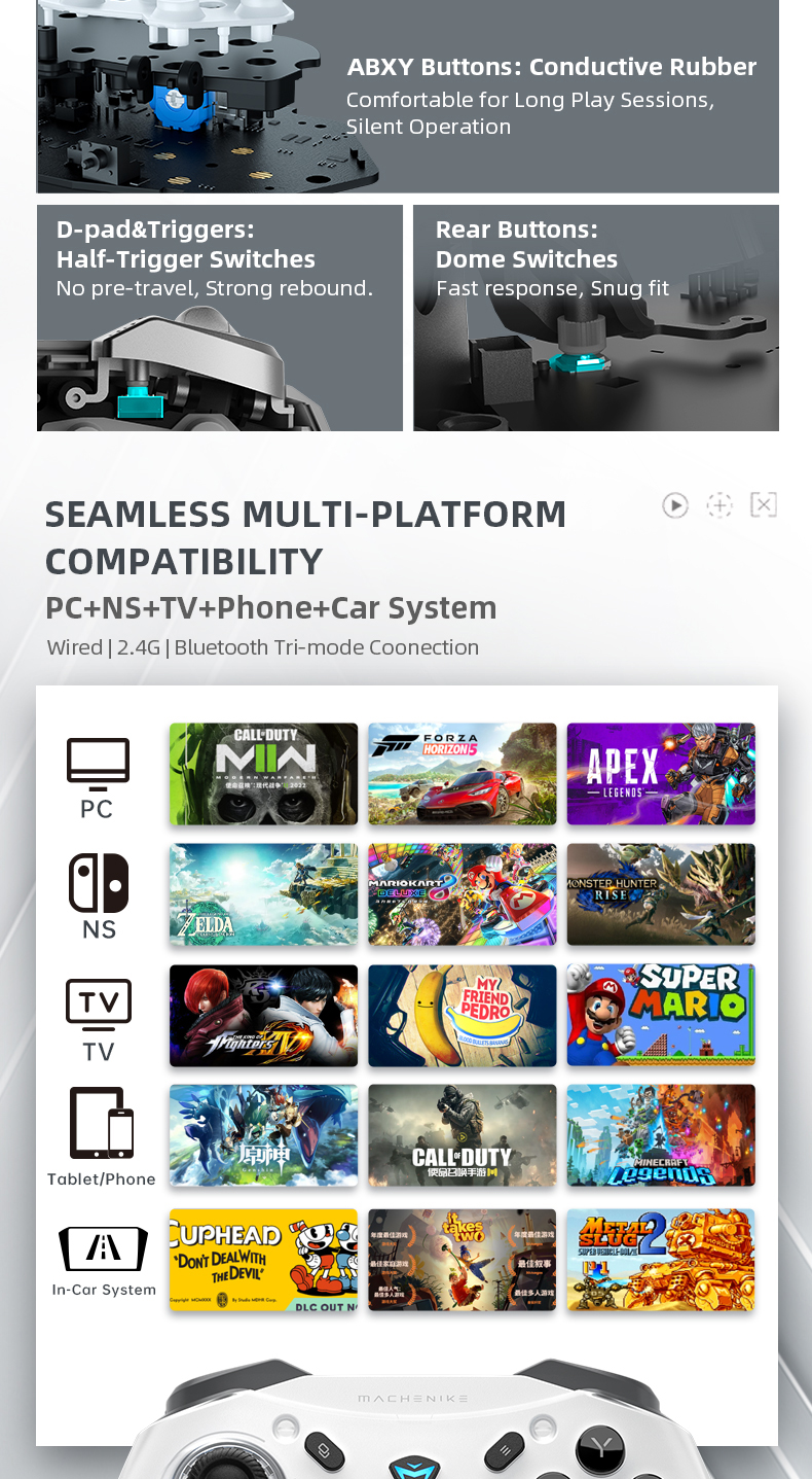 Machenike G5 Pro Series Wireless Gamepad Controller, Hall Linear ...