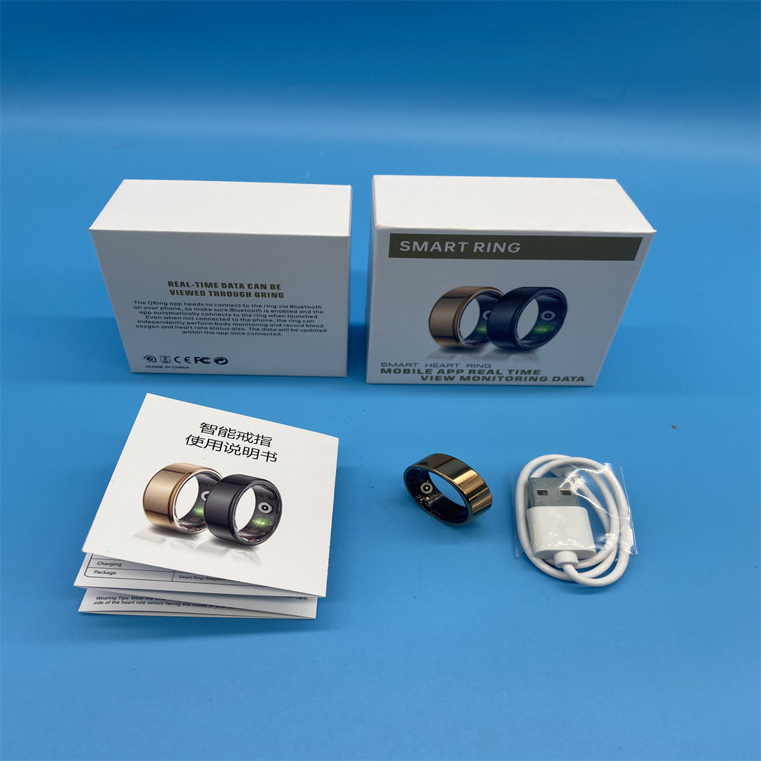 2024 New Smart Ring Military Grade Titanium Steel Shell Health Monitoring IP68 & 3ATM Waterproof ...