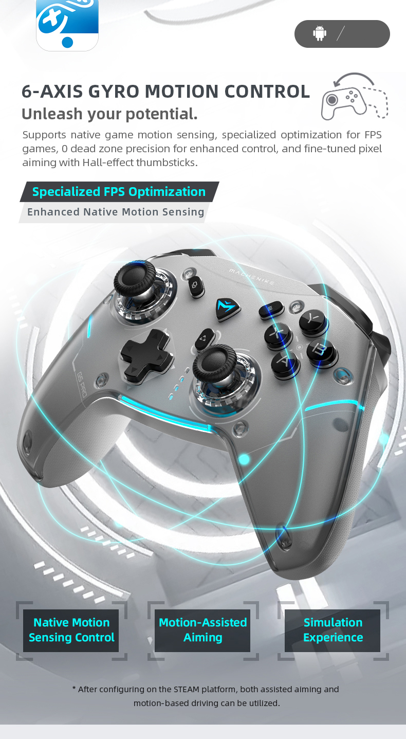 Machenike G5 Pro Series Wireless Gamepad Controller, Hall Linear ...