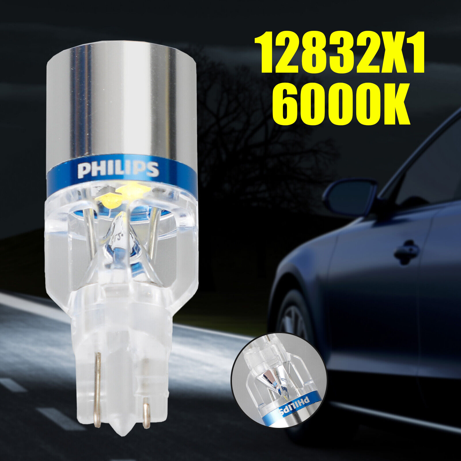 Philips X-treme Ultinon LED T16 T15 W16W 6000K Bright White Light Car ...