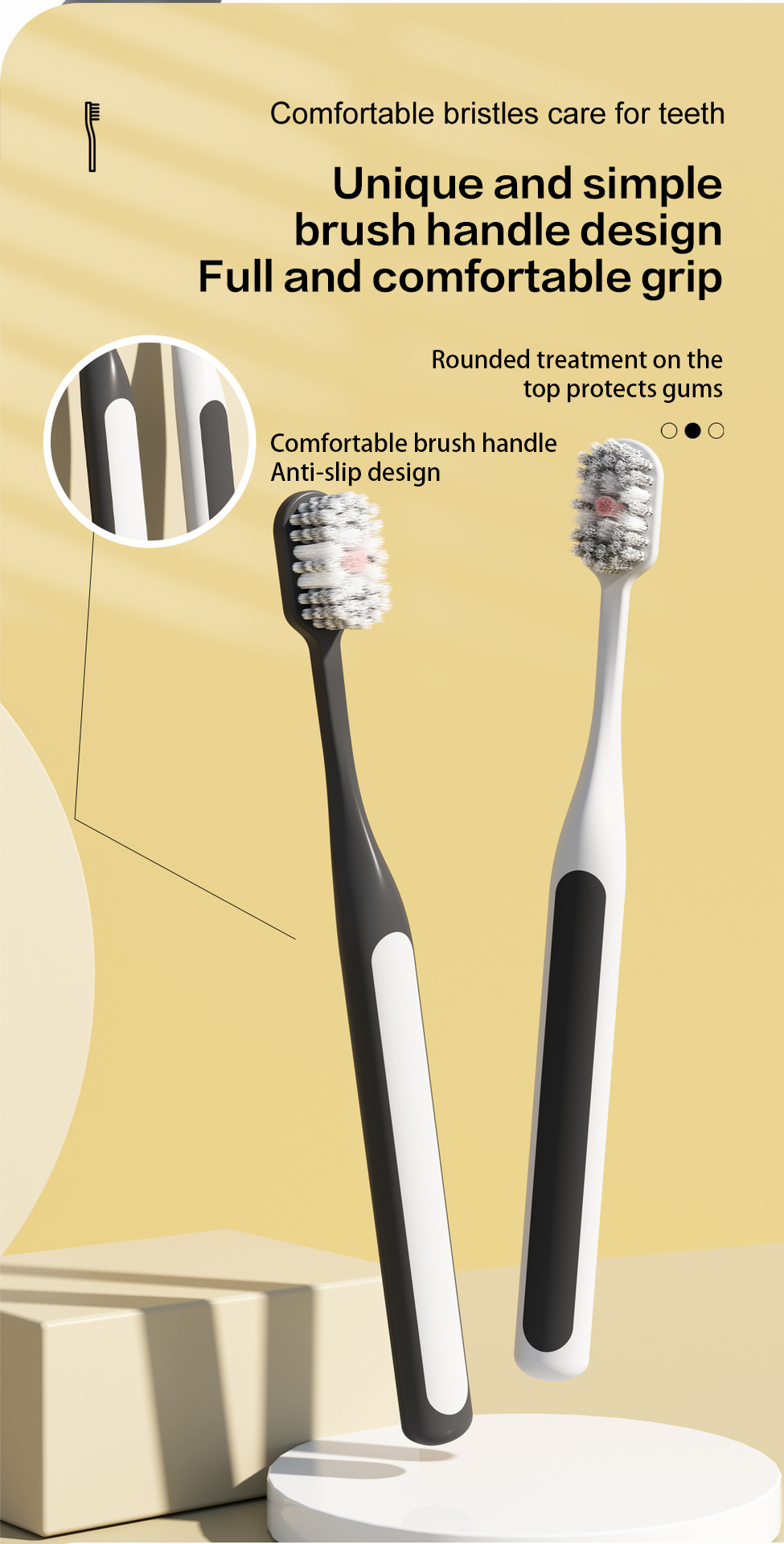 Adult Dual Soft Bristled Toothbrush Spiral Deep Cleaning Double ...