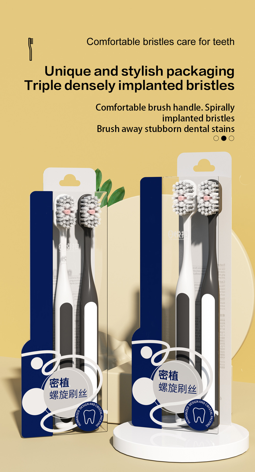 Adult Dual Soft Bristled Toothbrush Spiral Deep Cleaning Double ...