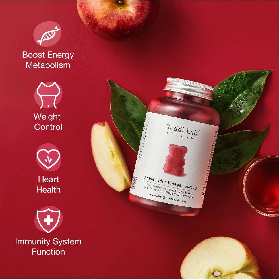 Unichi Teddi Lab Apple Cider Vinegar (60 Gummies) 澳洲 Unichi 正品保证 支持防伪查询 ...