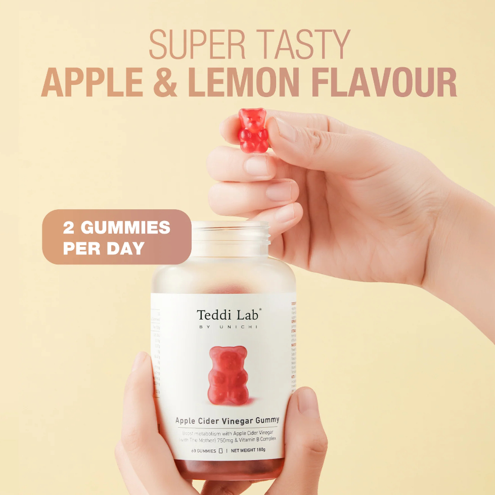 Unichi Teddi Lab Apple Cider Vinegar (60 Gummies) 澳洲 Unichi 正品保证 支持防伪查询 苹果醋 小熊软糖 减肥瘦身 减脂 体重管理 ...